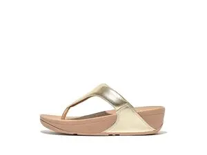 Fitflop Lulu Leather Toepost Sandals - Gold