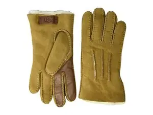 UGG Contrast Water Resistant Sheepskin Gloves - Brown