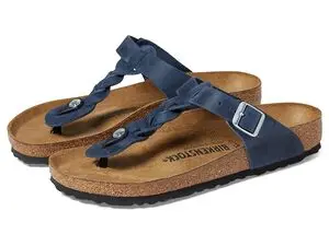 BIRKENSTOCK Birkenstock Gizeh Braided Oiled Leather Sandal Navy