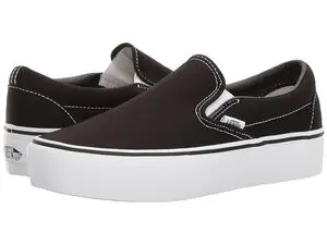 VANS Vans Classic Slip-On Platform Shoes With Pearl Embellishments Black