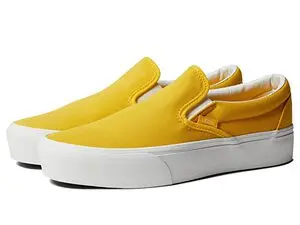 VANS Vans Classic Slip-On Platform Shoes With Pearl Embellishments Yellow
