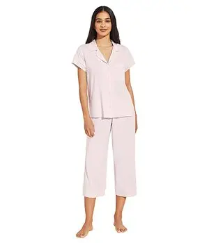 Eberjey Gisele S/slv Crop Pj Set Women's Pajama Sets Slate Blue Purple