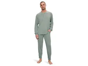 Eberjey Henry The Long Pj Set Pajama Sets Seagrass - Green