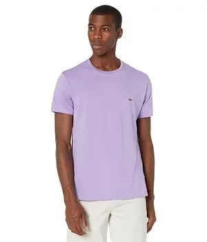 Lacoste Short Sleeve Pima Crew Neck Tee Men's T Shirt Navy Blue Purple
