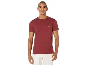 Lacoste Short Sleeve Pima Crew Neck Tee Men's T Shirt Navy Blue Red
