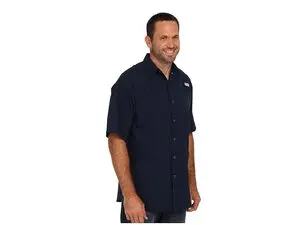 Columbia Big Tall Tamiamitm Ii S/s Short Sleeve Button Up City Grey - Navy