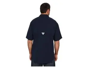 Columbia Big Tall Tamiamitm Ii S/s Short Sleeve Button Up City Grey - Navy