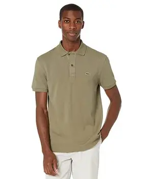 Lacoste Short Sleeve Slim Fit Pique Polo Men's Short Sleeve Pullover Light Blue Olive