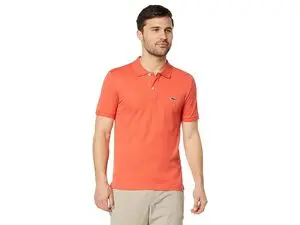 Lacoste Short Sleeve Slim Fit Pique Polo Men's Short Sleeve Pullover Light Blue Pink