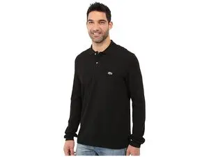 Lacoste Long Sleeve Classic Pique Polo Shirt Long Sleeve Pullover - Black