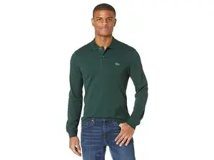 Lacoste Long Sleeve Classic Pique Polo Shirt Men's Long Sleeve Pullover White Olive