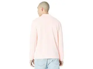 Lacoste Long Sleeve Classic Pique Polo Shirt Men's Long Sleeve Pullover White Pink