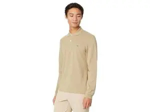 Lacoste Long Sleeve Classic Pique Polo Shirt Men's Long Sleeve Pullover White Tan