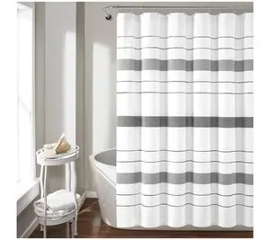 LUSH DECOR Chic Stripe Single Shower Curtain 72x72 Lus H Decor - One-color