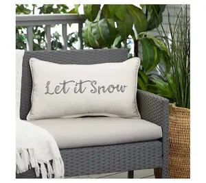 SORRA HOME Let It Snow Embroidered Sunbrella Pi Llow