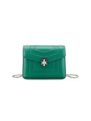 BVLGARI Small Serpenti Leather Crossbody Bag - Emerald Green