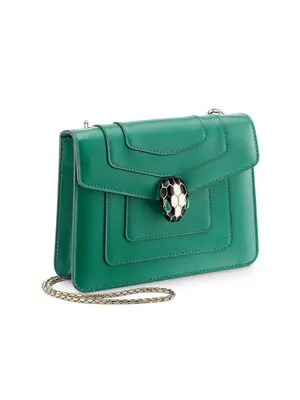 BVLGARI Small Serpenti Leather Crossbody Bag - Emerald Green