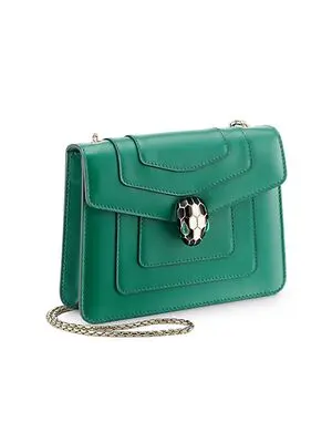 BVLGARI Small Serpenti Leather Crossbody Bag - Emerald Green