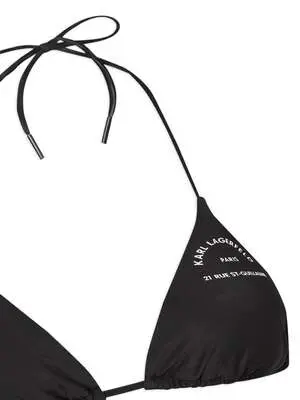 Karl Lagerfeld Rue St-guillaume Triangle Bikini Top - Black