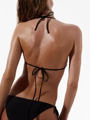 Karl Lagerfeld Rue St-guillaume Triangle Bikini Top - Black