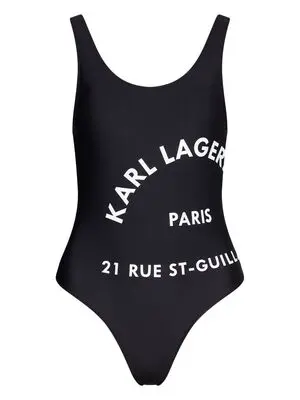 Karl Lagerfeld Logo-print Swimsuit - Black