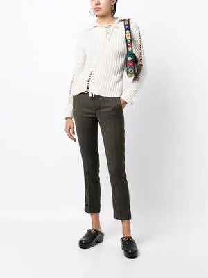 DONDUP Striped Cropped Trousers