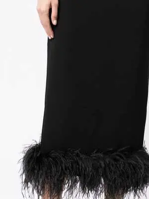 16Arlington Strapless Feather-trim Dress - Black