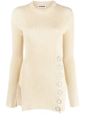 JIL SANDER Snap-button Ribbed Top