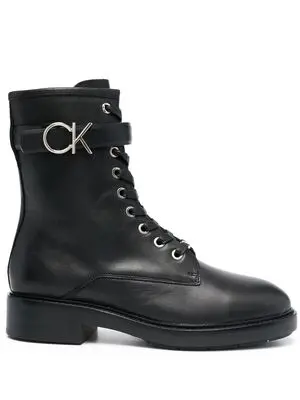 Calvin Klein Buckle Combat Boots