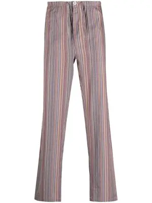 Paul Smith Cotton Striped Trousers - Blue