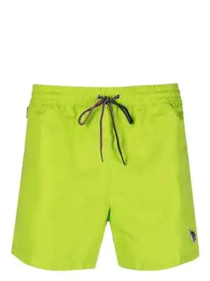 Paul Smith Logo-patch Drawstring Swim-shorts - Green