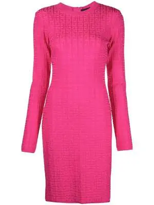 Givenchy 4g Jacquard Long-sleeved Dress - Pink