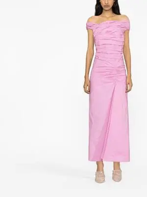 Dsquared2 Ruched Off-shoulder Midi Dress