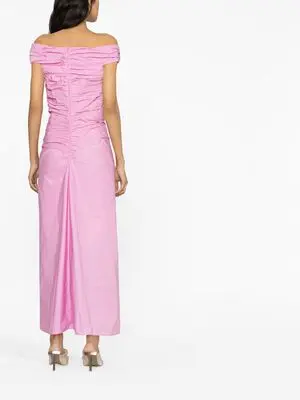 Dsquared2 Ruched Off-shoulder Midi Dress