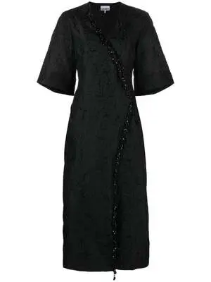 GANNI Jacquard Organza Midi Dress