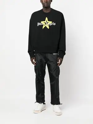 Palm Angels Star Sprayed-print Sweatshirt - Black