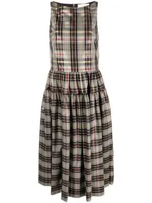 MOLLY GODDARD Check-pattern Sleeveless Dress