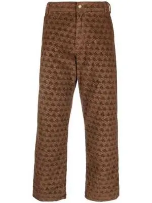ERL Graphic-print Corduroy Trousers - Brown