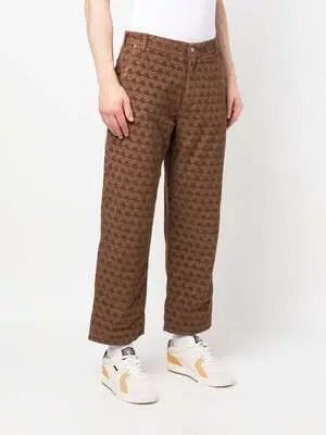 ERL Graphic-print Corduroy Trousers - Brown