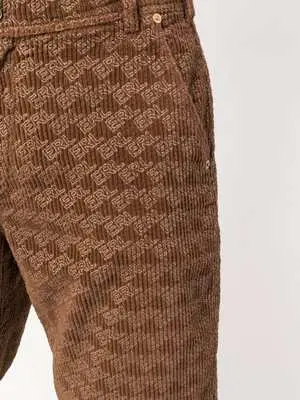 ERL Graphic-print Corduroy Trousers - Brown