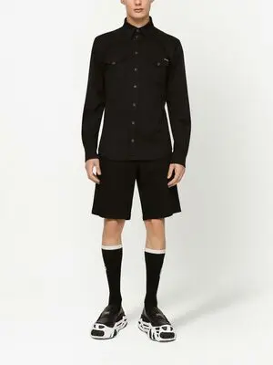 Dolce & Gabbana Coated Denim Shirt - Black