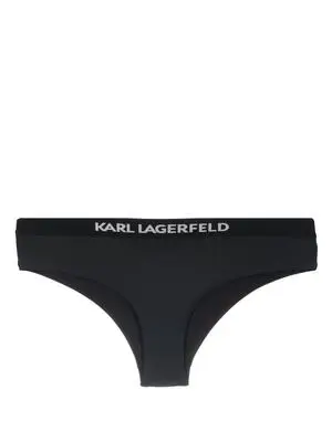 Karl Lagerfeld Logo-print Bikini Bottom - Black