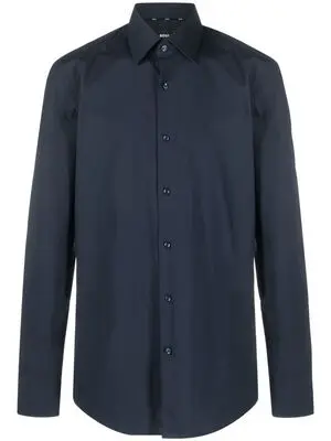 BOSS Slim-fit Shirt In Easy-iron Stretch-cotton Poplin - Blue