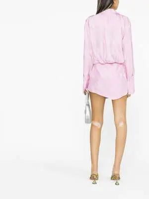 Attico Satin-effect Shirt Dress