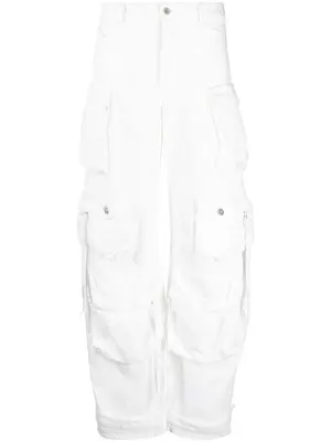 Attico Cotton Cargo Trousers - White