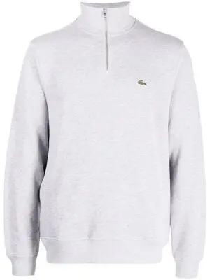 Lacoste High-neck Fine-ribbed Sweatshirt - Grey