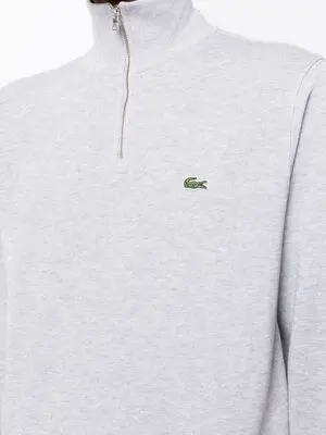 Lacoste High-neck Fine-ribbed Sweatshirt - Grey
