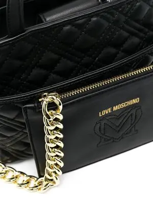 Moschino Quilted Logo-plaque Tote Bag