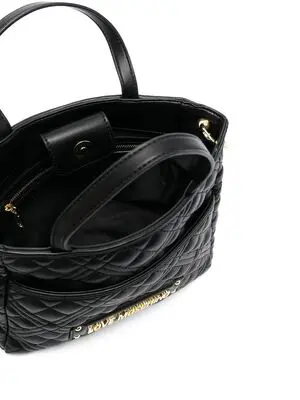Moschino Quilted Logo-plaque Tote Bag