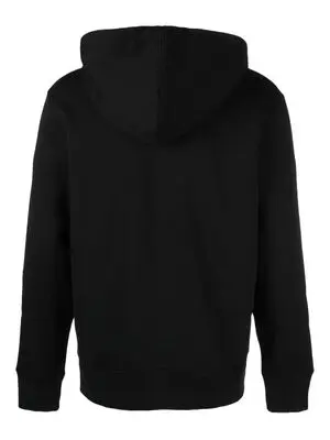 Calvin Klein Logo-embroidered Long-sleeve Hoodie - Black